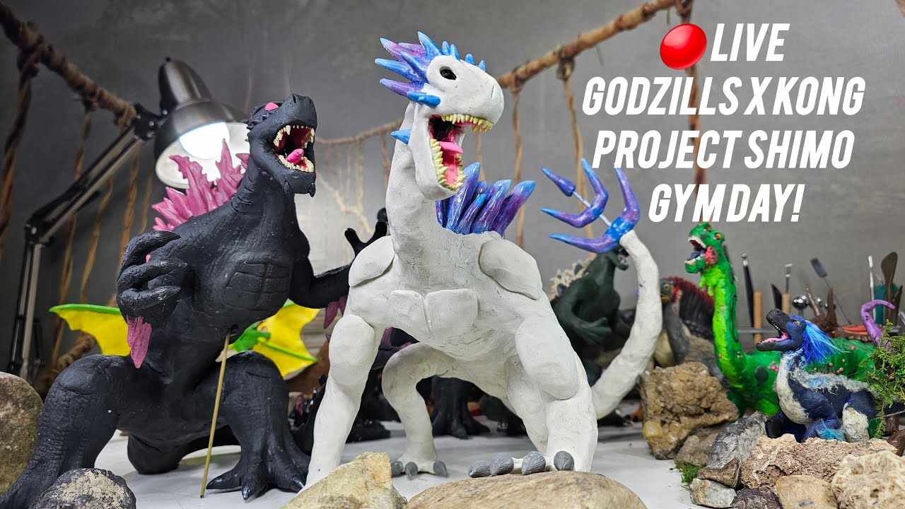 🔴 LIVE Godzilla Stop Motion - Godzilla x Kong Clay Kaiju Shimo's Gym ...