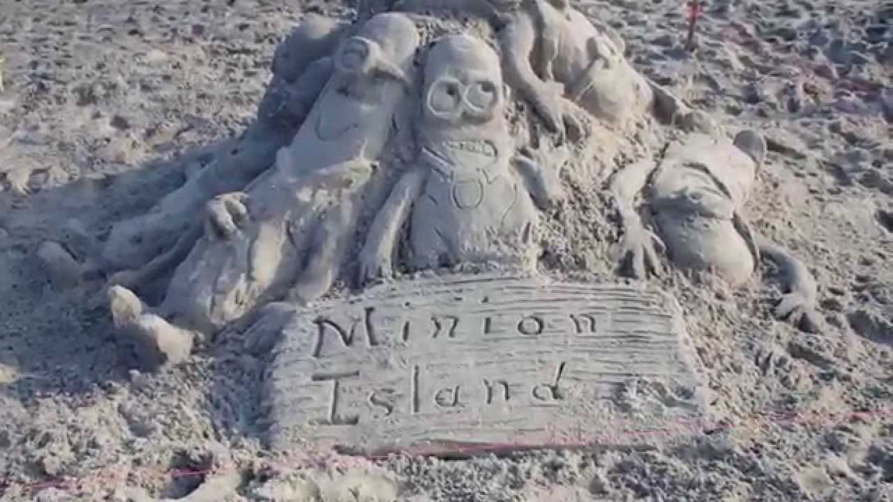 Minion Island & Sand Castle on the Beach - Emerald Isle, NC - YouTube