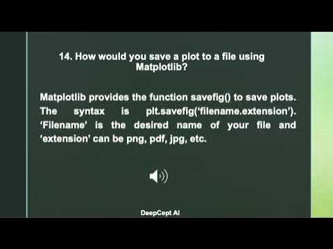 How would you save a plot to a file using Matplotlib? - YouTube