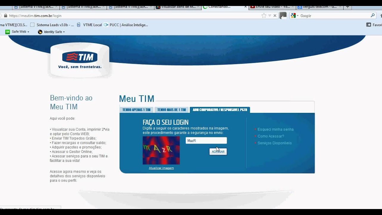 acesso ao site tim e faturas - YouTube