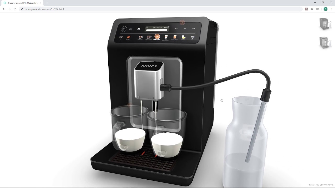 Groupe SEB KRUPS coffee machine simulation in Interactive 3D - YouTube