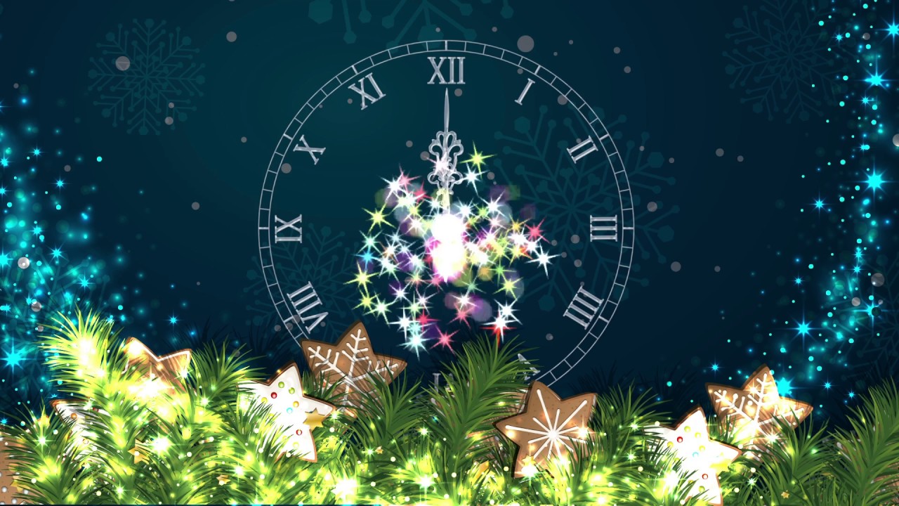 Футаж фон новогодние часы - YouTube