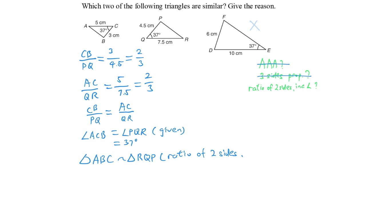 Ch9D Conditions of Similar Triangles Part2 - YouTube