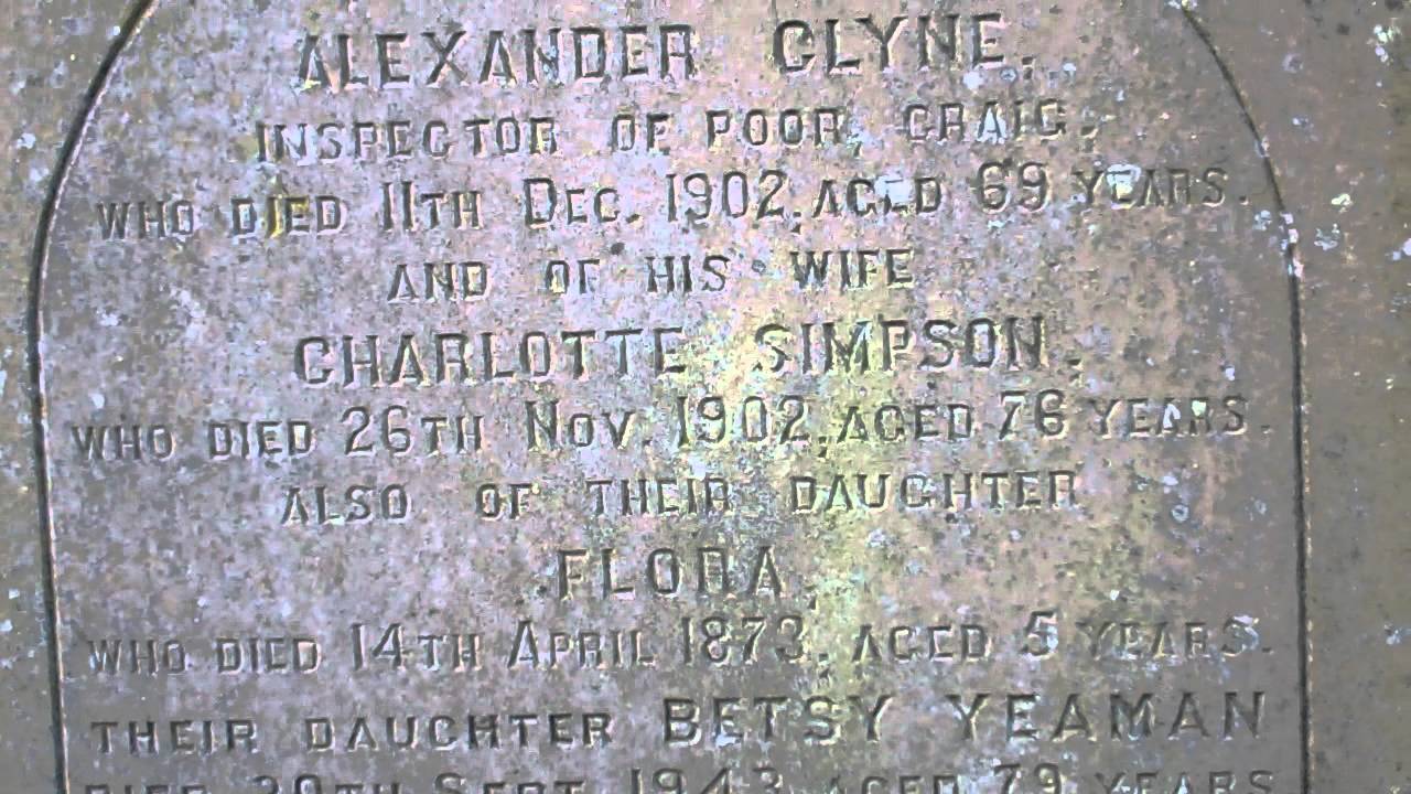 Clyne Gravestone Rossie Island Cemetery Montrose Angus Scotland - YouTube