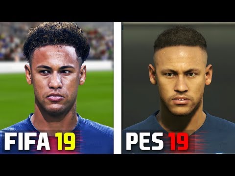 FIFA 19 vs PES 2019 PSG Player Faces Comparison