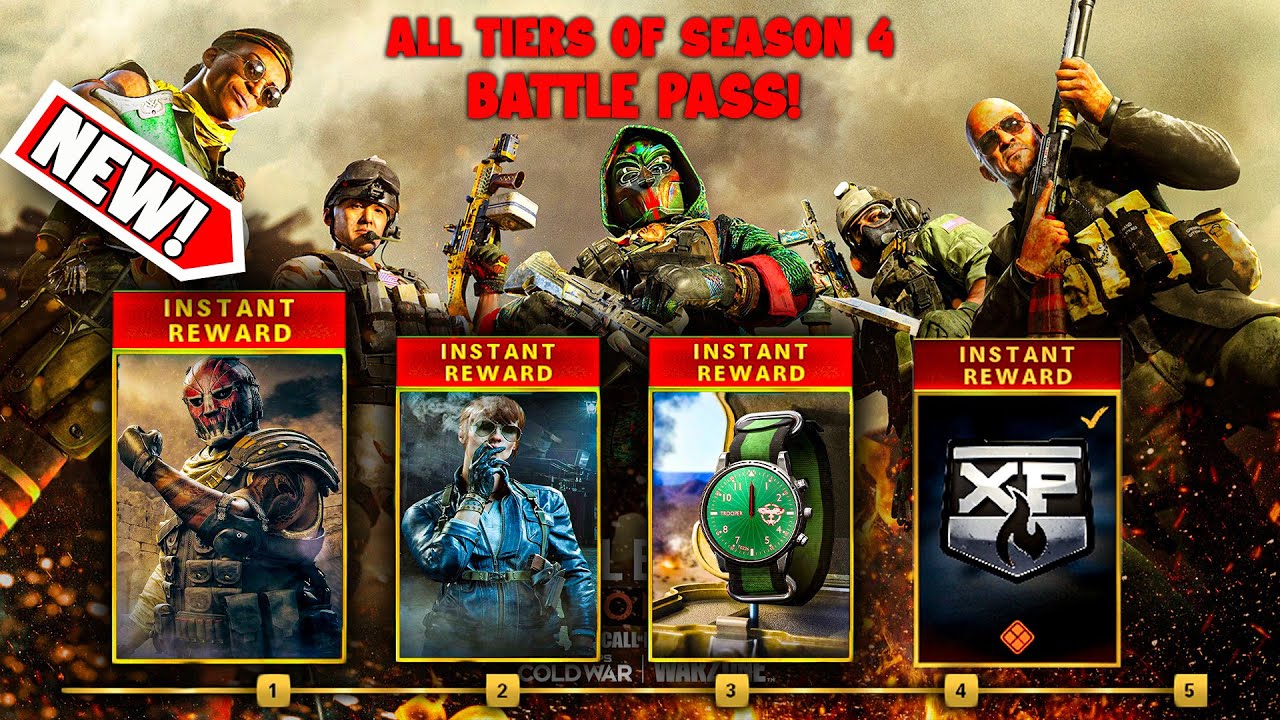 *NEW* SEASON 4 BATTLE PASS COD BLACK OPS COLD WAR! ALL TIERS in COLD ...