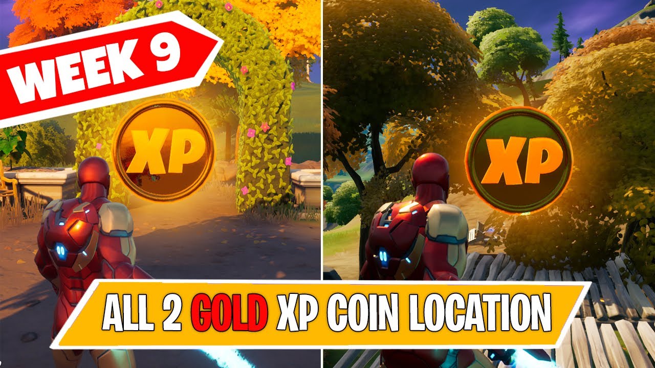 *NEW* All Week 9 Gold Xp coin location in Fortnite Chapter 2 Season 4 ...