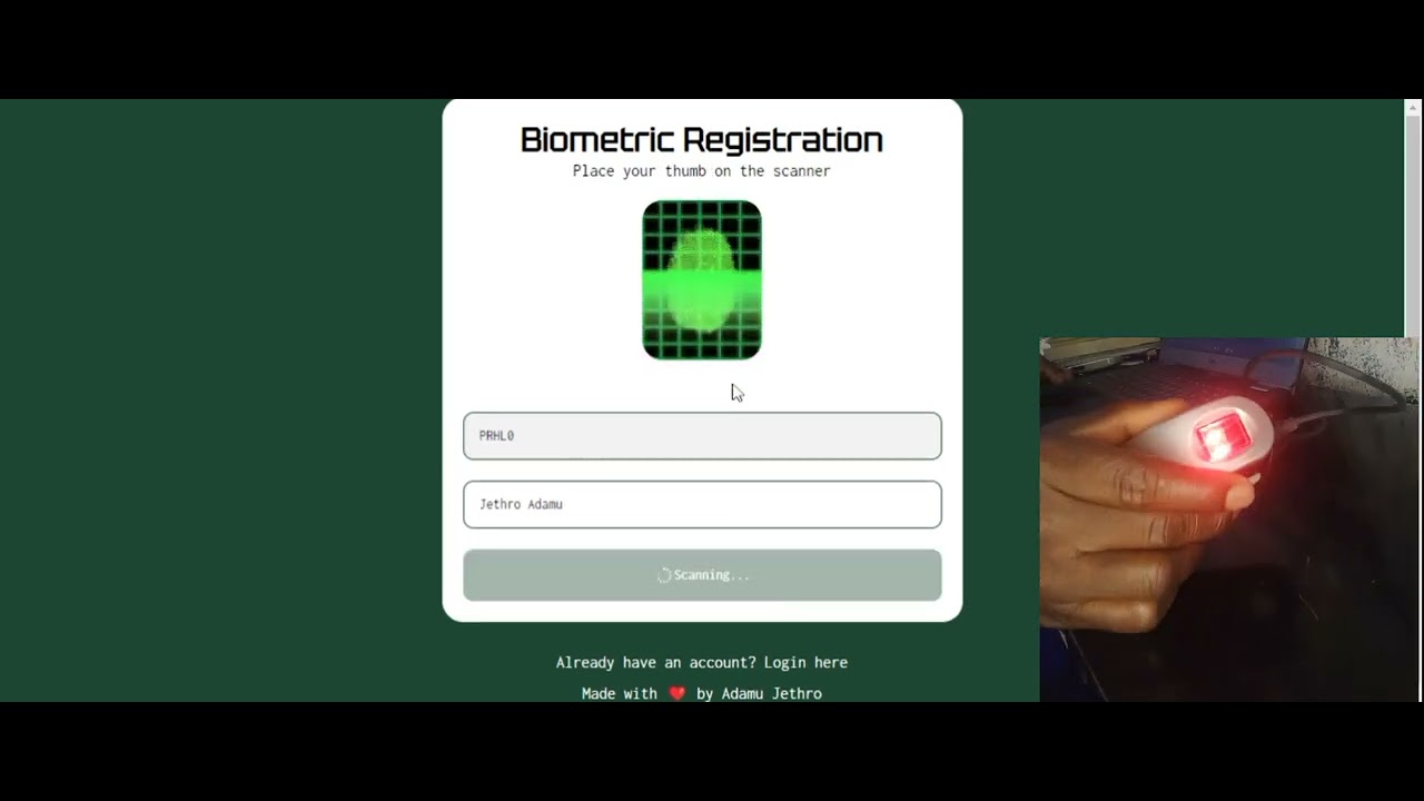 Web Based Login and Signup Fingerprint Biometric Authentication using ...