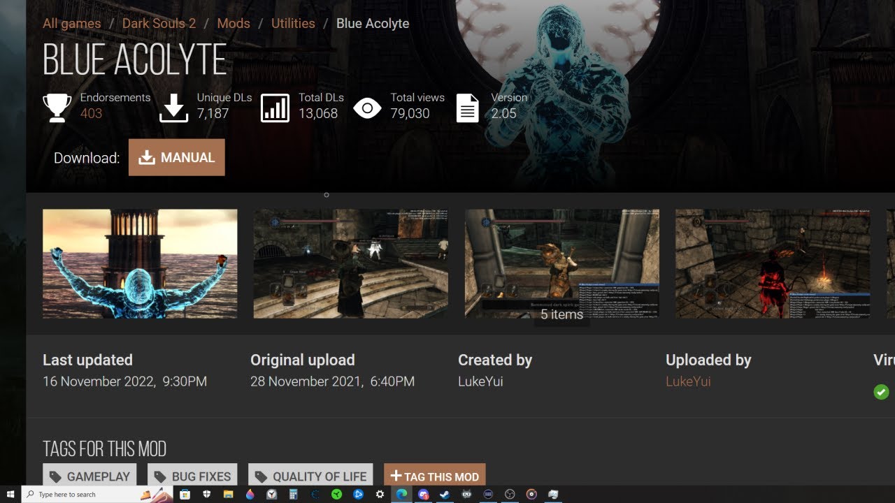 Dark Souls 2 - Blue Acolyte Mod back up! - YouTube