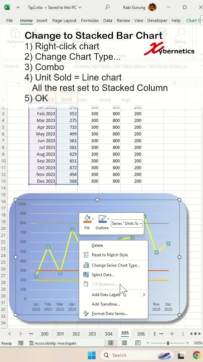 How to Show Target Range in Excel Line Chart - Excel Tips and Tricks - YouTube