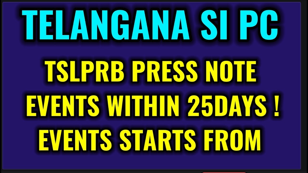 Events dates announced by TSLPRB - YouTube