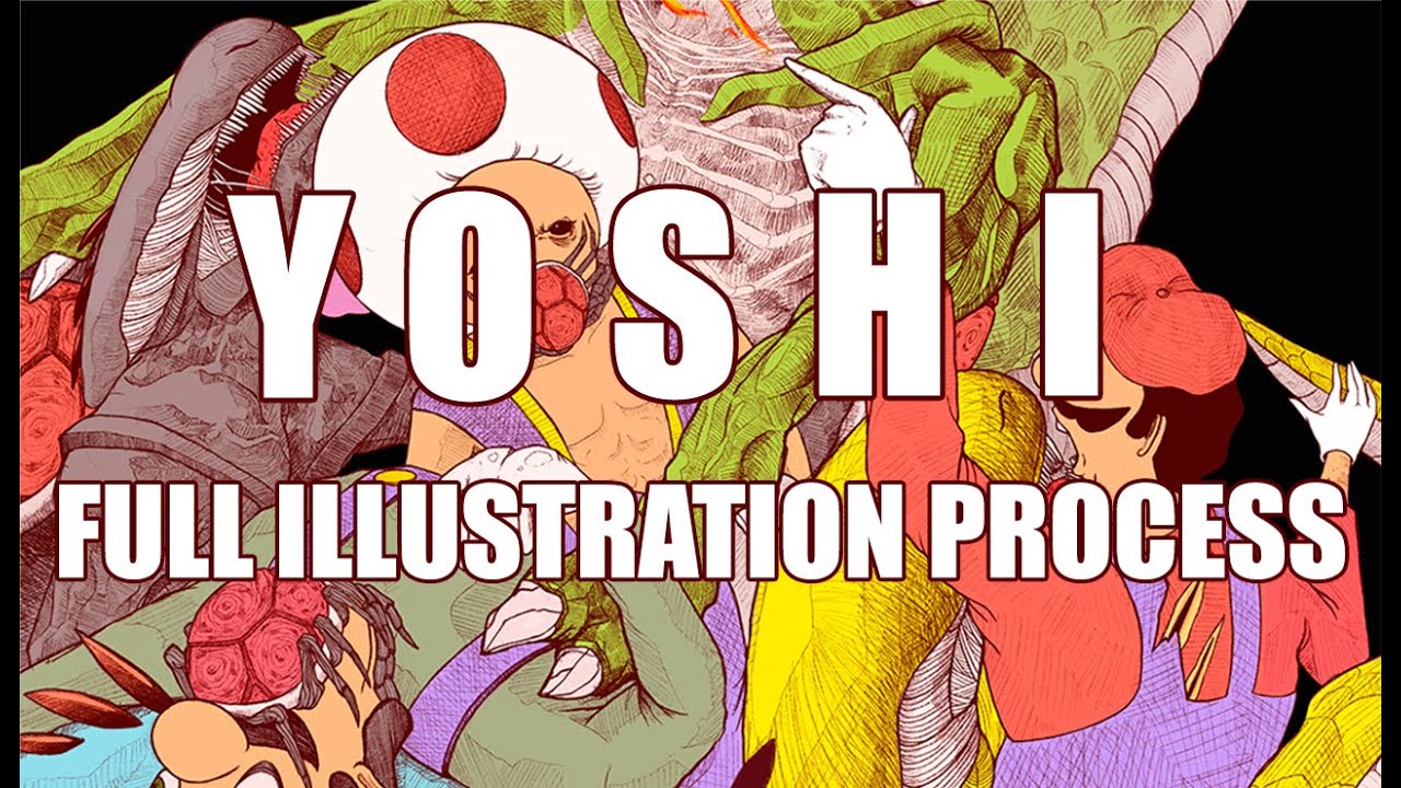 Let's Draw a Yoshi Xenomorph: Full Illustration Process - YouTube