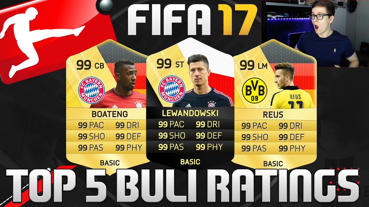 FIFA 17 - TOP 5 BUNDESLIGA RATINGS PREDICTION! - FIFA 17: ULTIMATE TEAM ...