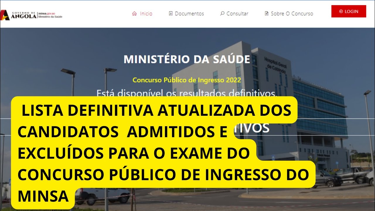📝🔍 LISTA DEFINITIVA ATUALIZADA DOS CANDIDATOS ADMITIDOS CONCURSO PÚBLICO DO MINSA👥📝 - YouTube