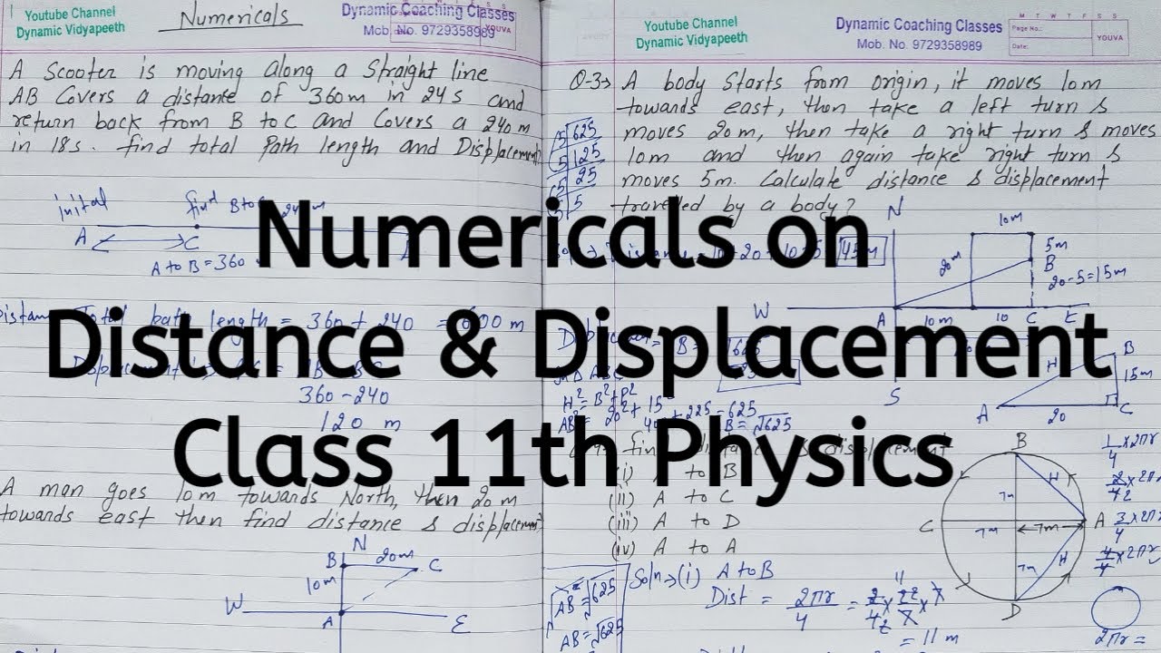 Numericals on Distance and Displacement | Chapter 2 | Motion in a ...