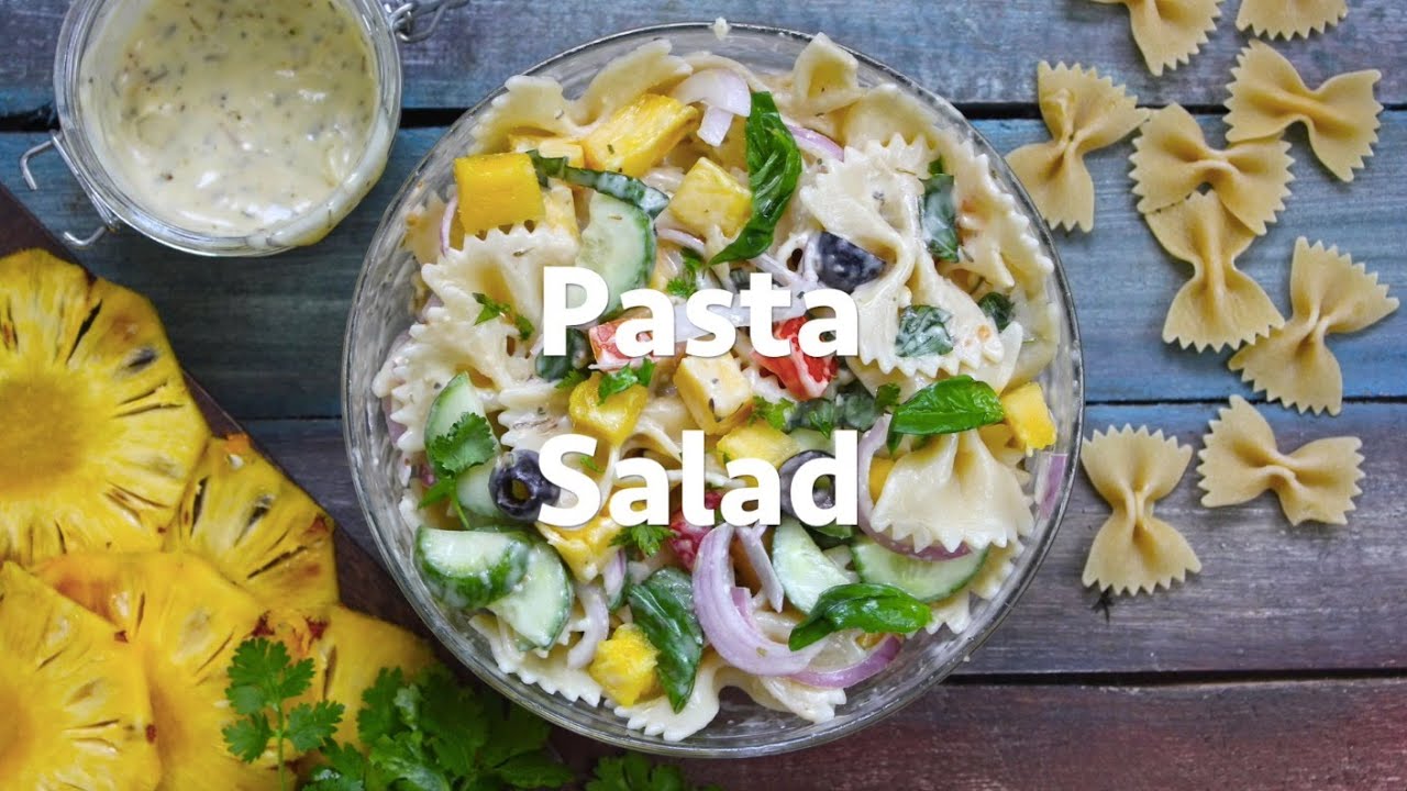 Creamy Summer Pasta Salad (Pineapple Pasta Salad) - YouTube