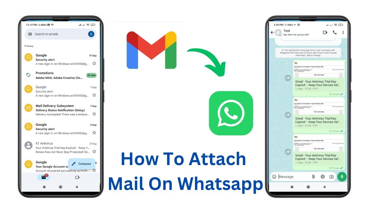 How To Attach Mail On whatsapp | How To Send Email Attachment To ...