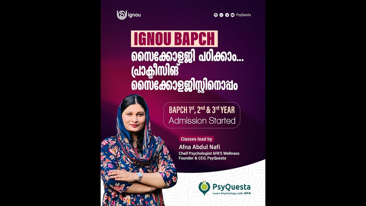 IGNOU BAPCH | Study Psychology with Practicing Psychologists | Learn ...
