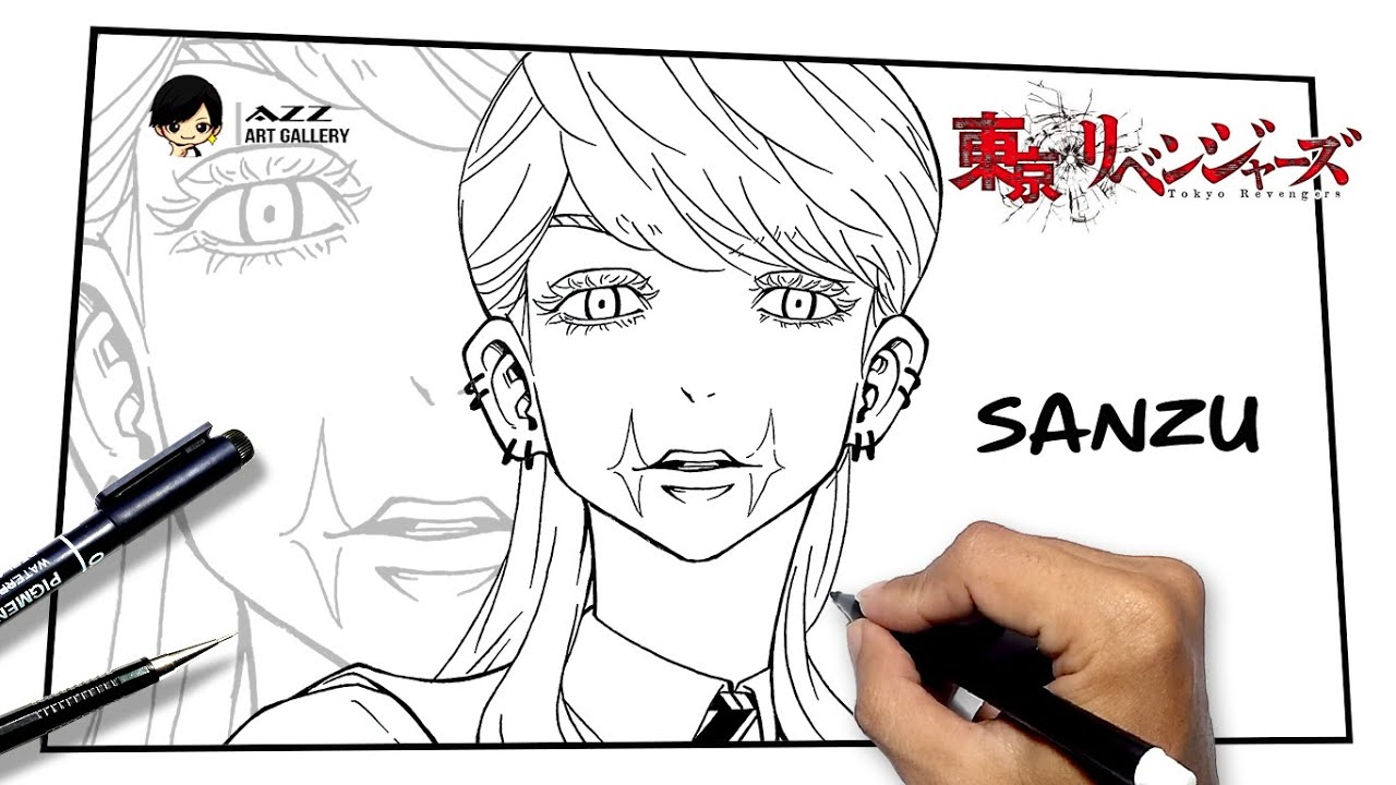 How to draw Sanzu Haruchiyo from Tokyo Revengers - YouTube