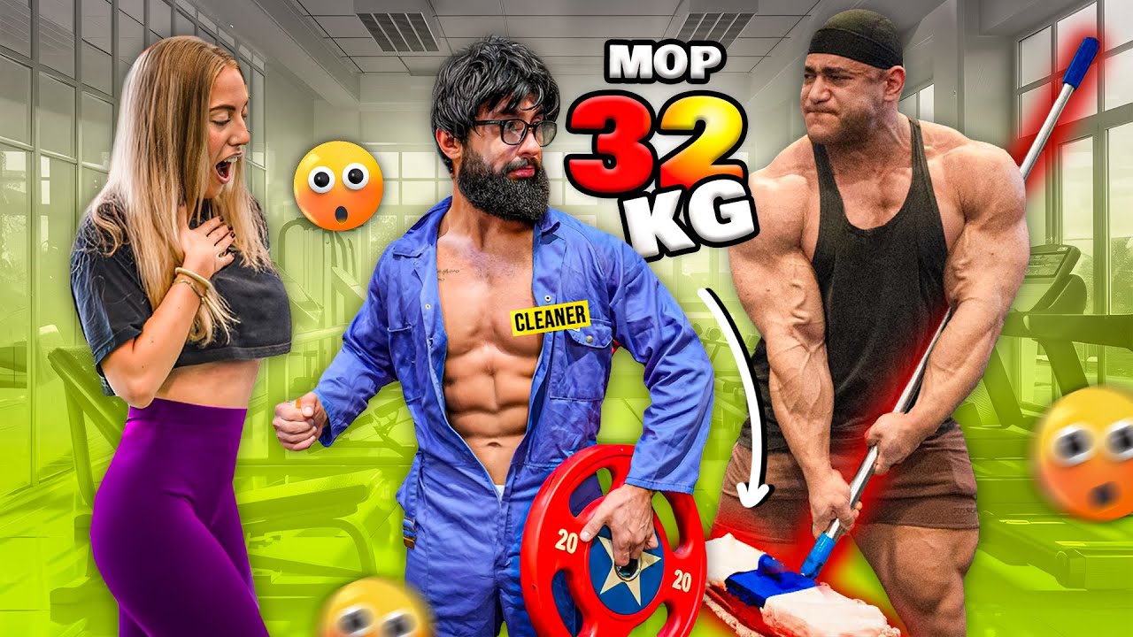 CRAZY CLEANER shocks GIRLS in a GYM prank #1 Anatoly's Aesthetics in ...