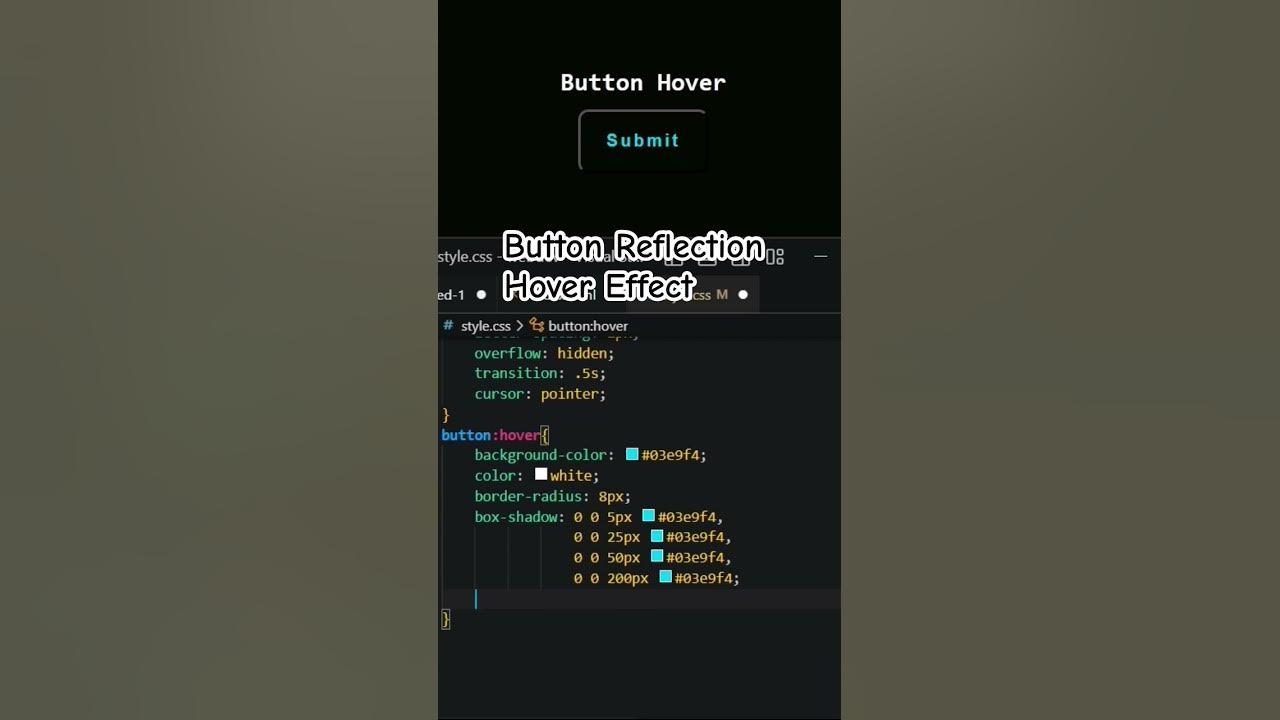 Reflection Button Hover Effect Html Css Html Htmlcss Youtube