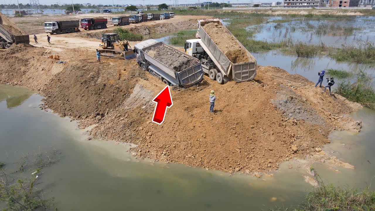 Wonderful Bulldozer Showing Technique Filling Land Project, Machine Kh ...
