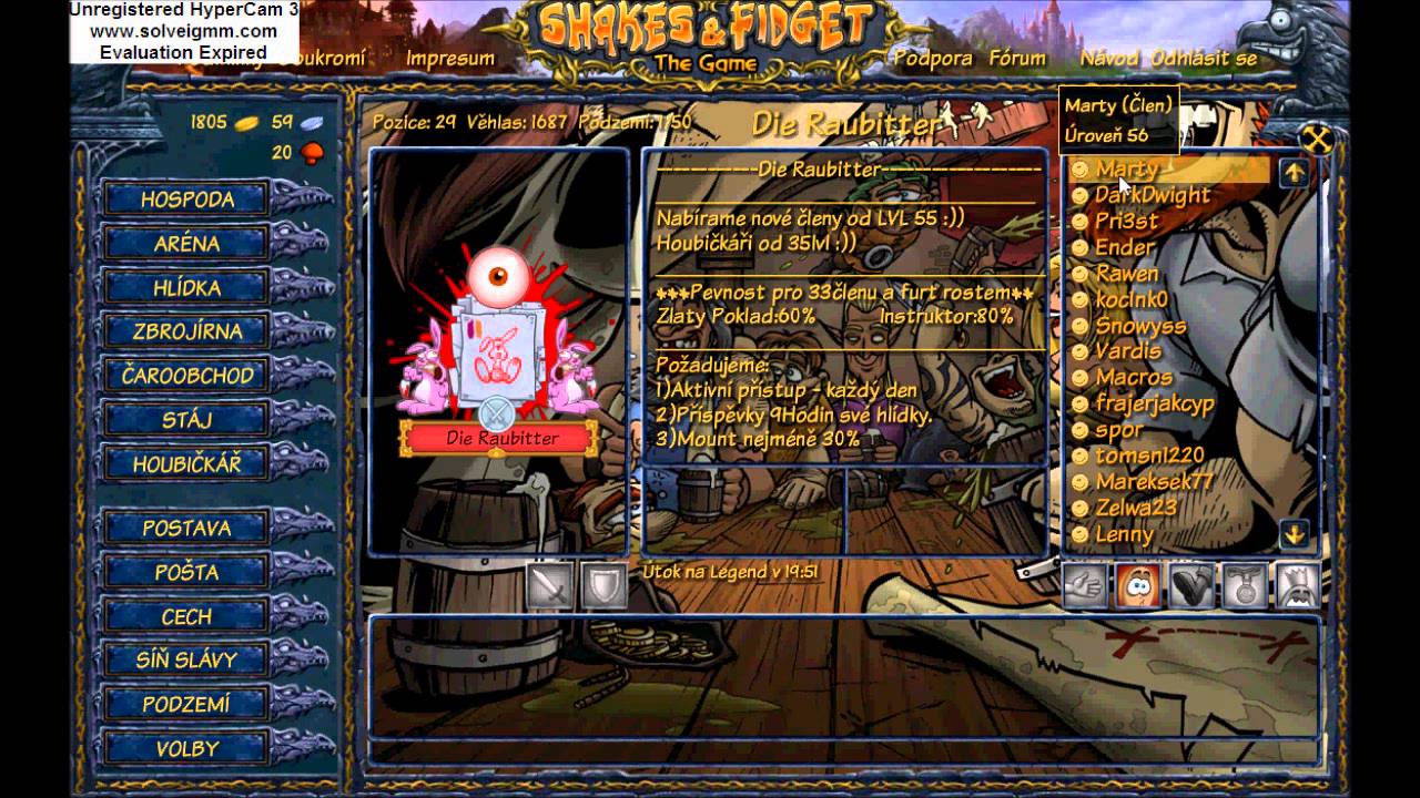 Shakes and Fidget - LP číslo 7 (seznámení s Eronem + ukázka hráčů ...