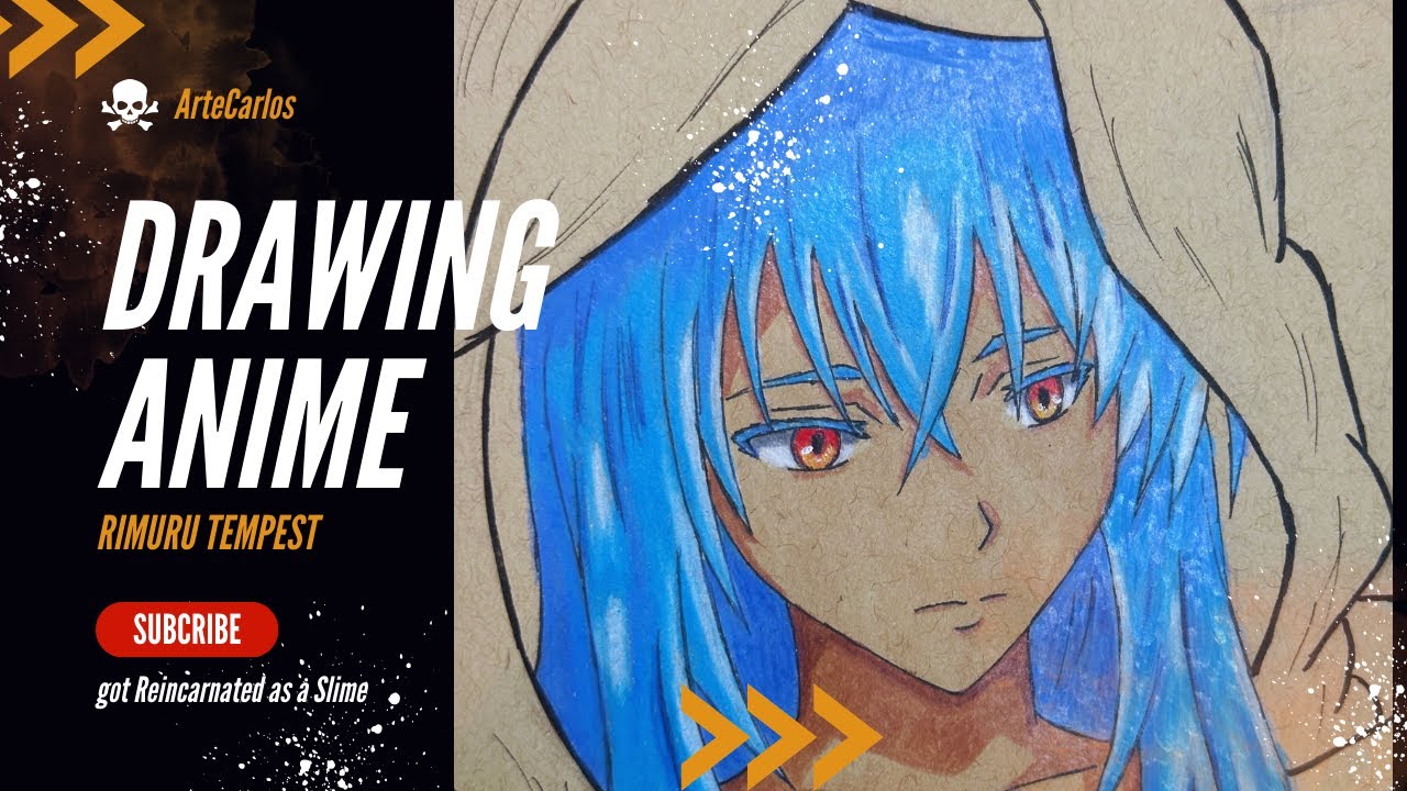 how to draw rimuru tempest step by step Part 1 (Live) - YouTube