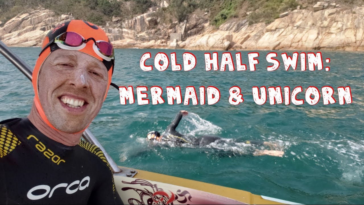 Cold Half Open Water Swim - Mermaids and Unicorns - YouTube
