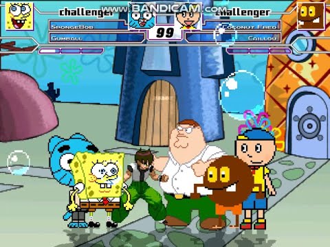 M.U.G.E.N: Equipo Bob Esponja Vs Equipo Coco Fred - YouTube