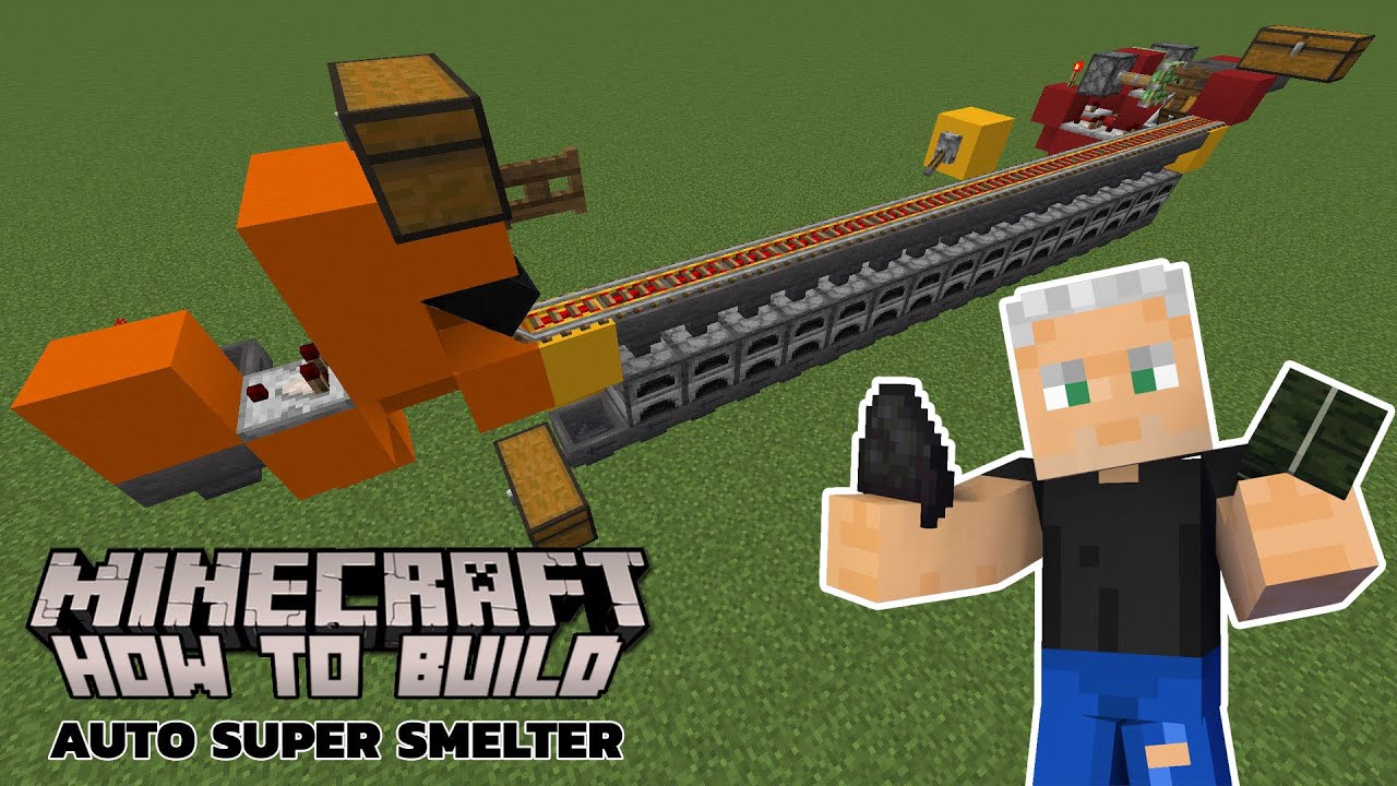 Minecraft Tutorial: The BEST Auto Super Smelter! - YouTube