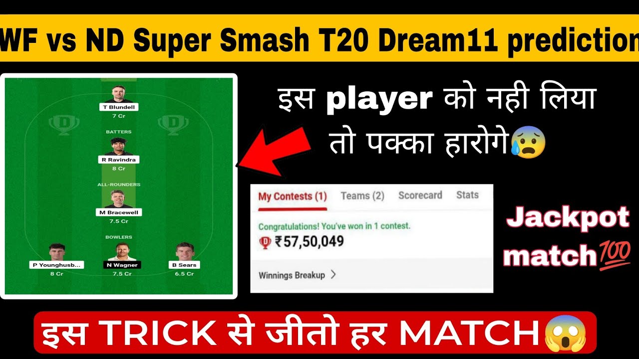 WF vs ND SUPER SMASH T20 DREAM11 PREDICTION, WF vs ND Super Smash T20 ...