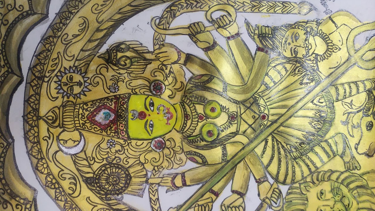 Sri swarna kavachalankrita Durga devi drawing / Dussehra special ...