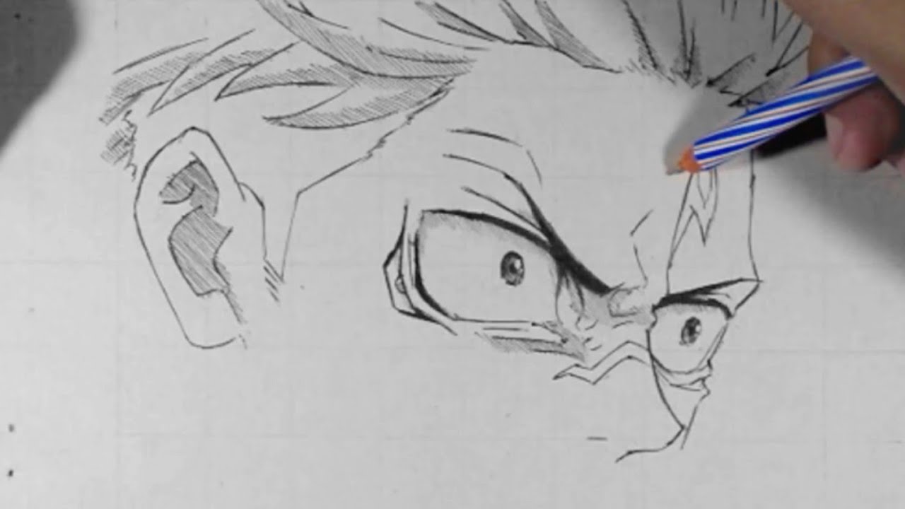 "Using ONE Cheap Pen" How to Draw SUKUNA From Anime Jujutsu Kaisen ...