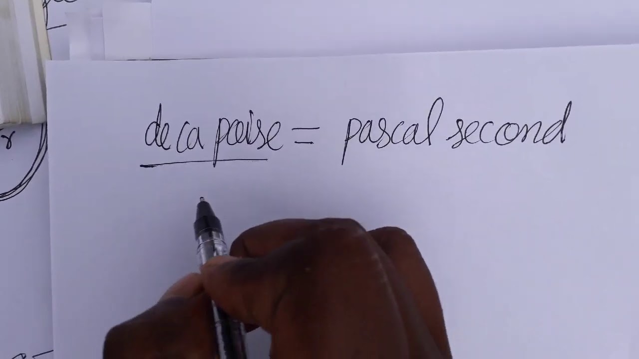Decapoise Poise Si Unit To Cgs Unit For Cofficient Of