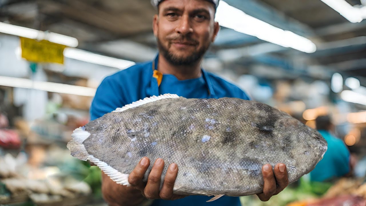 Flounder Fish Cutting Skill In Fish Market - YouTube