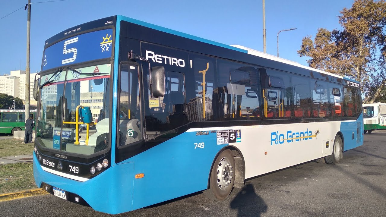 Línea 5 nuevo interno 749 Todo Bus Retiro MT17 PLUS con aire ...