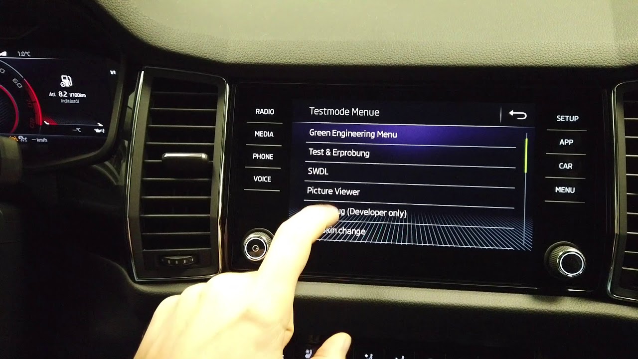 Green Developer Menu & Screenshot MIB2.5 - YouTube