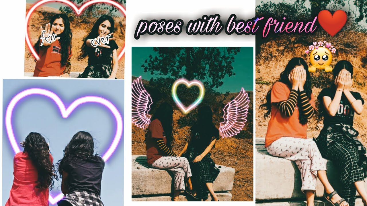 Hidden face poses with best friend | no face with bestie | poses with ...