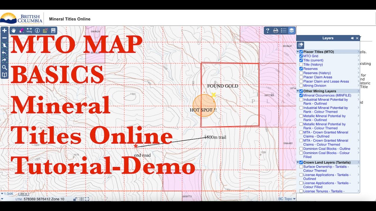 MTO MAP BASICS - MINERAL TITLES ONLINE TUTORIAL - DEMO - YouTube