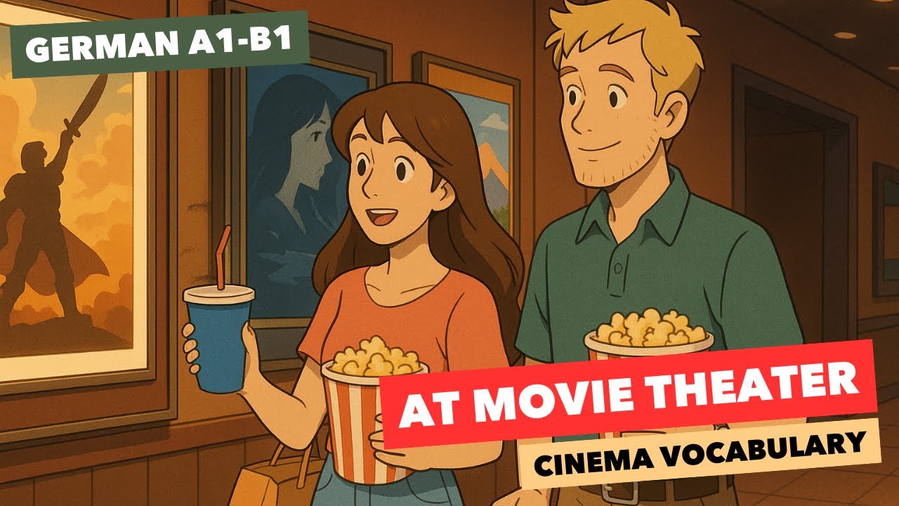 German A1 - B1 Conversation - Deutsch Lernen | Cinema Trip for a Movie ...