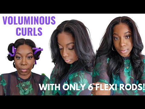 How to Get Voluminous Curls with ONLY Six Flexi Rods + Cut Layers AFFORDABLE 4x4 Closure Wig ...