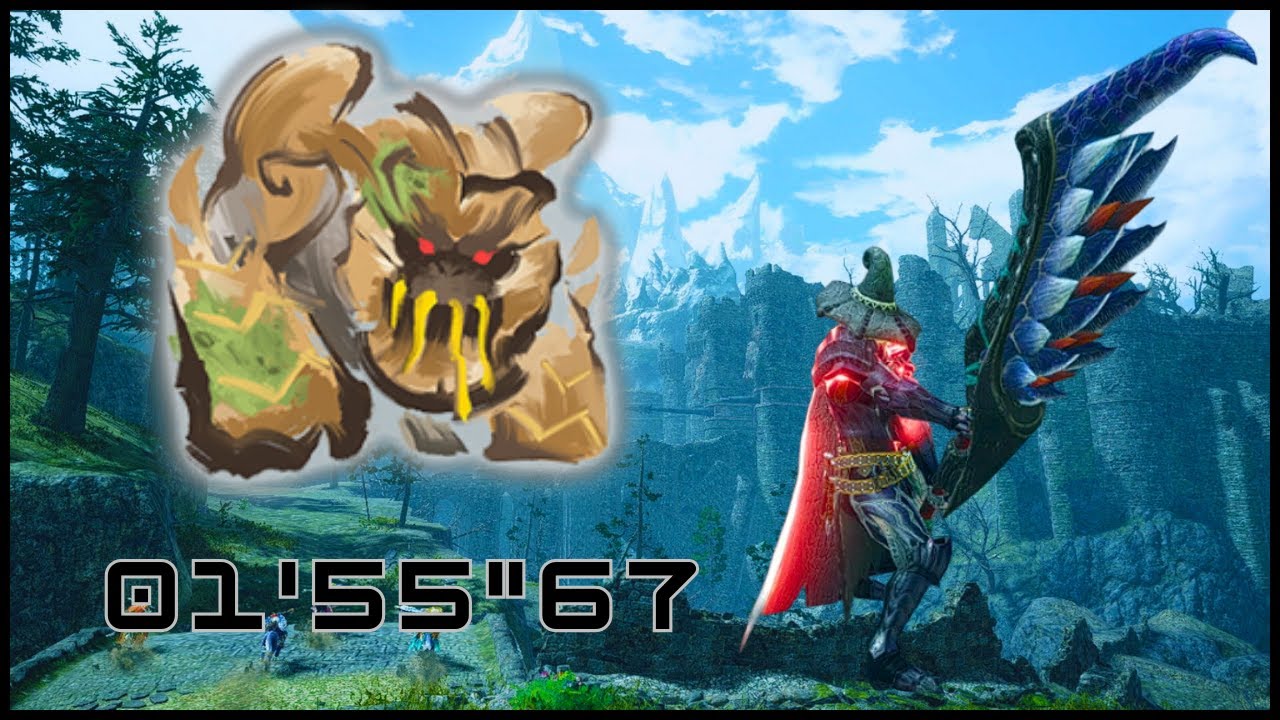 【MH:Rise Sunbreak】MR3★ Garangolm 1'55"67 / Great Sword Solo - YouTube