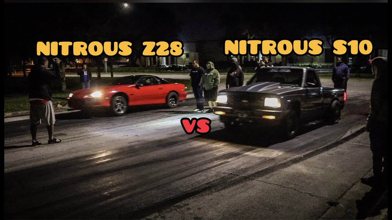 NITROUS LS CHEVY CAMARO Z28 VS NITROUS SBC CHEVY S10 1/8 MILE RACE | C ...