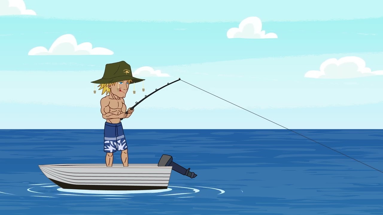 Shore Fishing Cartoon Download Man Fishing On The Shore PNGs Online