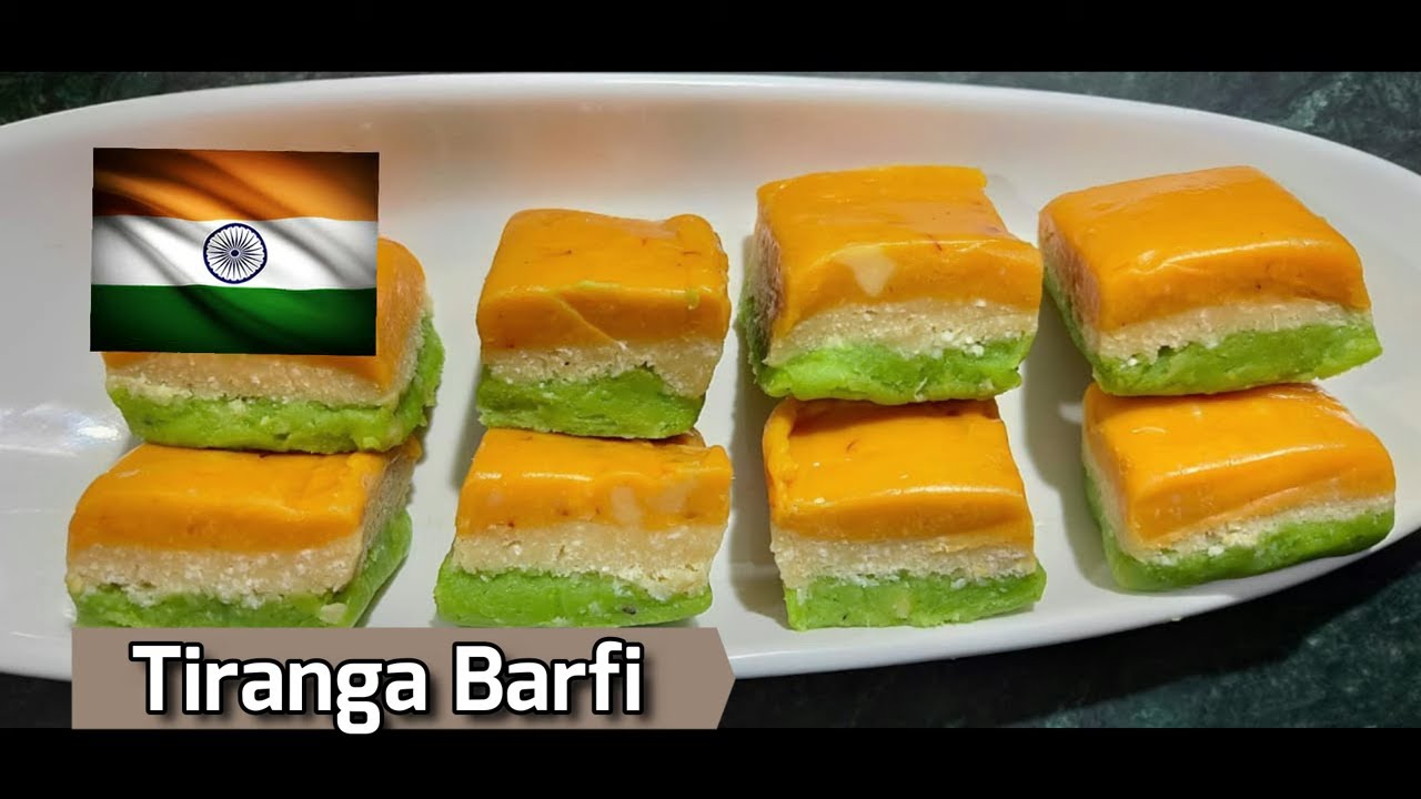 Tiranga Barfi Recipe (तिरंगा बर्फी) |Milk Powder Burfi |Republic Day ...