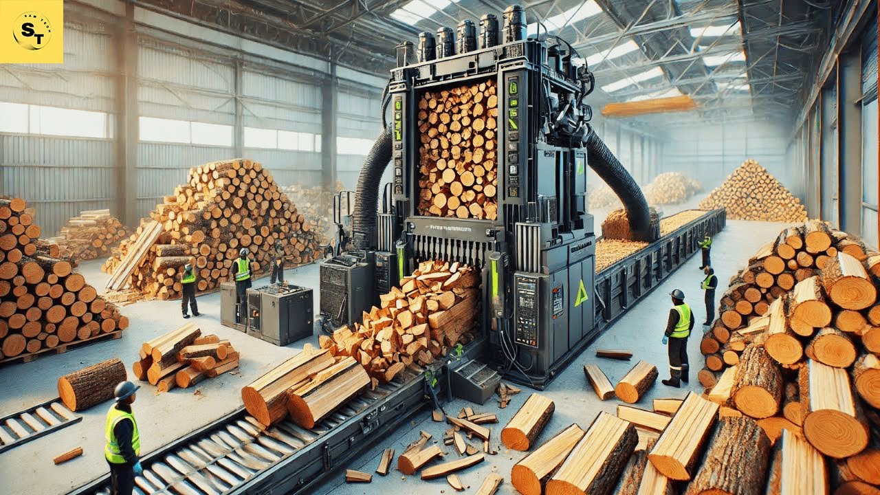 World's Fastest Firewood Cutting Machine | Cutting Edge Wood Chainsaw ...