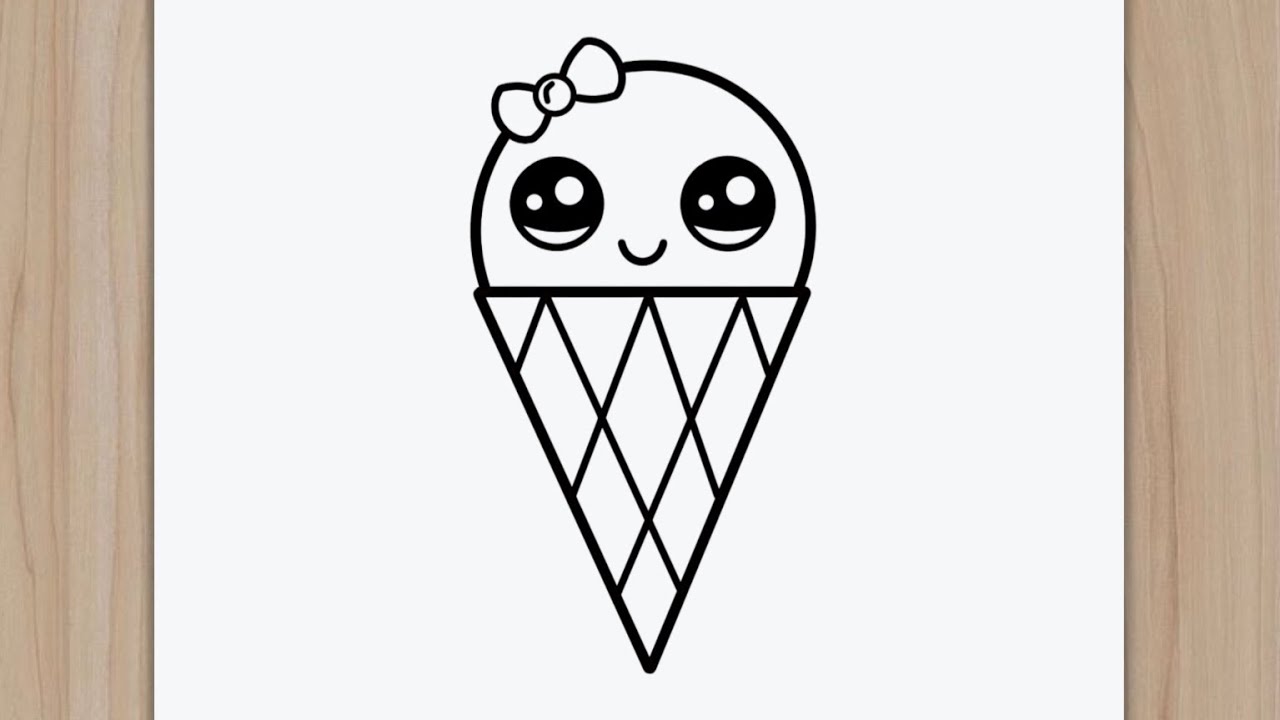 How to Draw a Cute Ice Cream Step by Step | Easy for Kids - YouTube