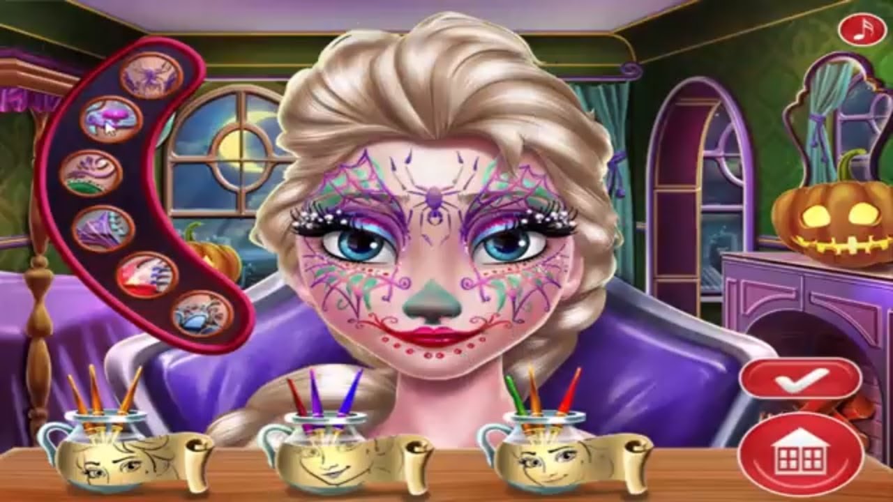 Elsa Scary Halloween Makeup and Scary Cabin Halloween - YouTube