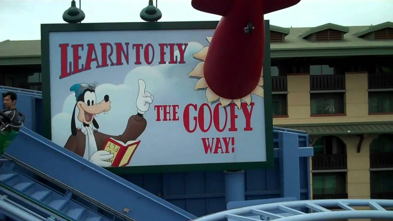 Goofy's Sky School: Thrilling On-Ride POV at Disney California ...
